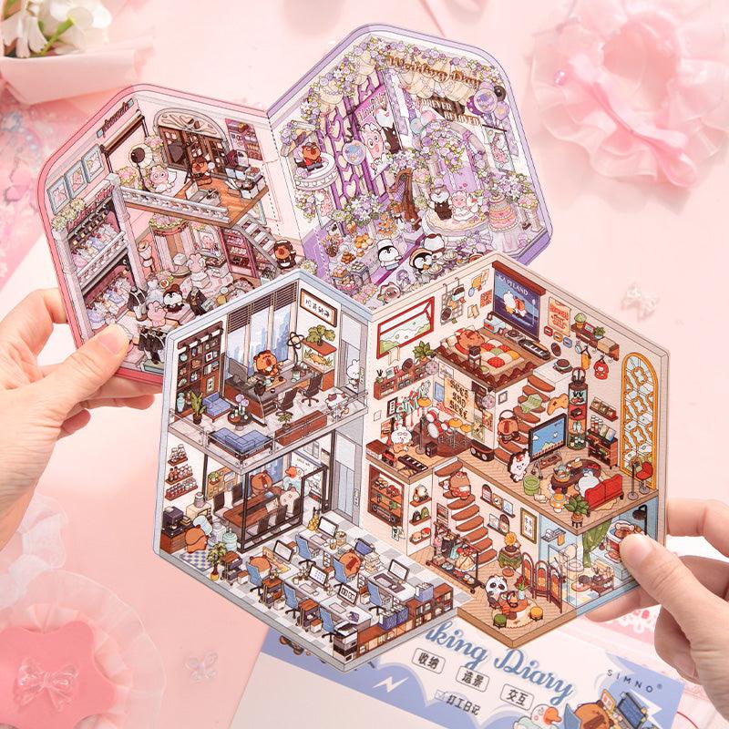 Cozy Sticker Room - Isometric Scene Stickers
