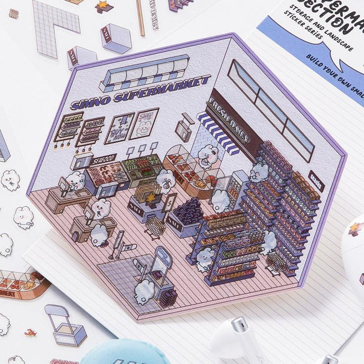Cozy Sticker Room - Isometric Scene Stickers