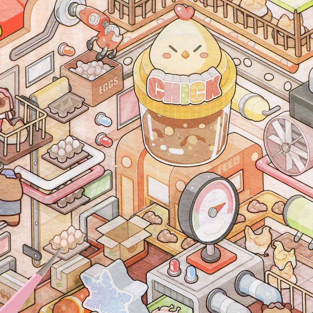 Cozy Sticker Room - Isometric Scene Stickers