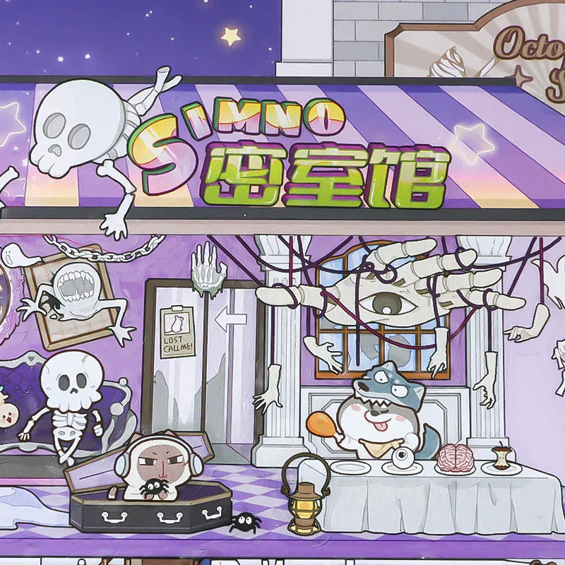 [Escape Room] Front-View XL Scene Stickers – Cozy Sticker Room