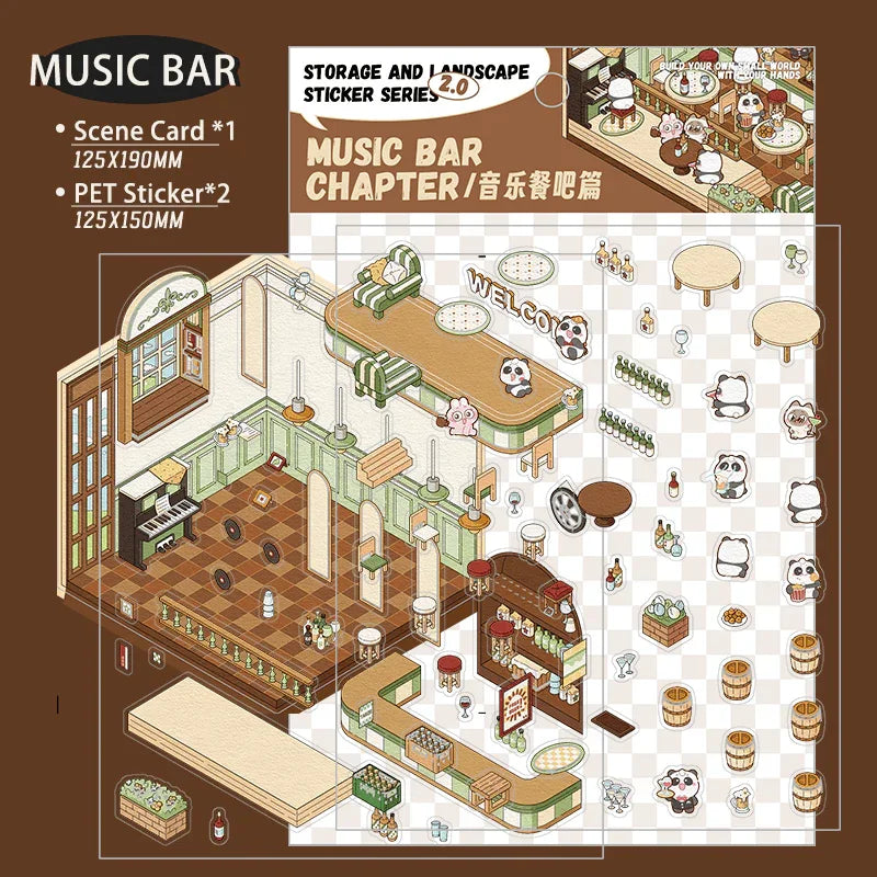 Cozy Sticker Room - Isometric Scene Stickers