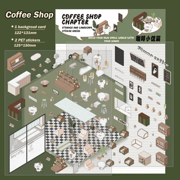 Cozy Sticker Room - Isometric Scene Stickers