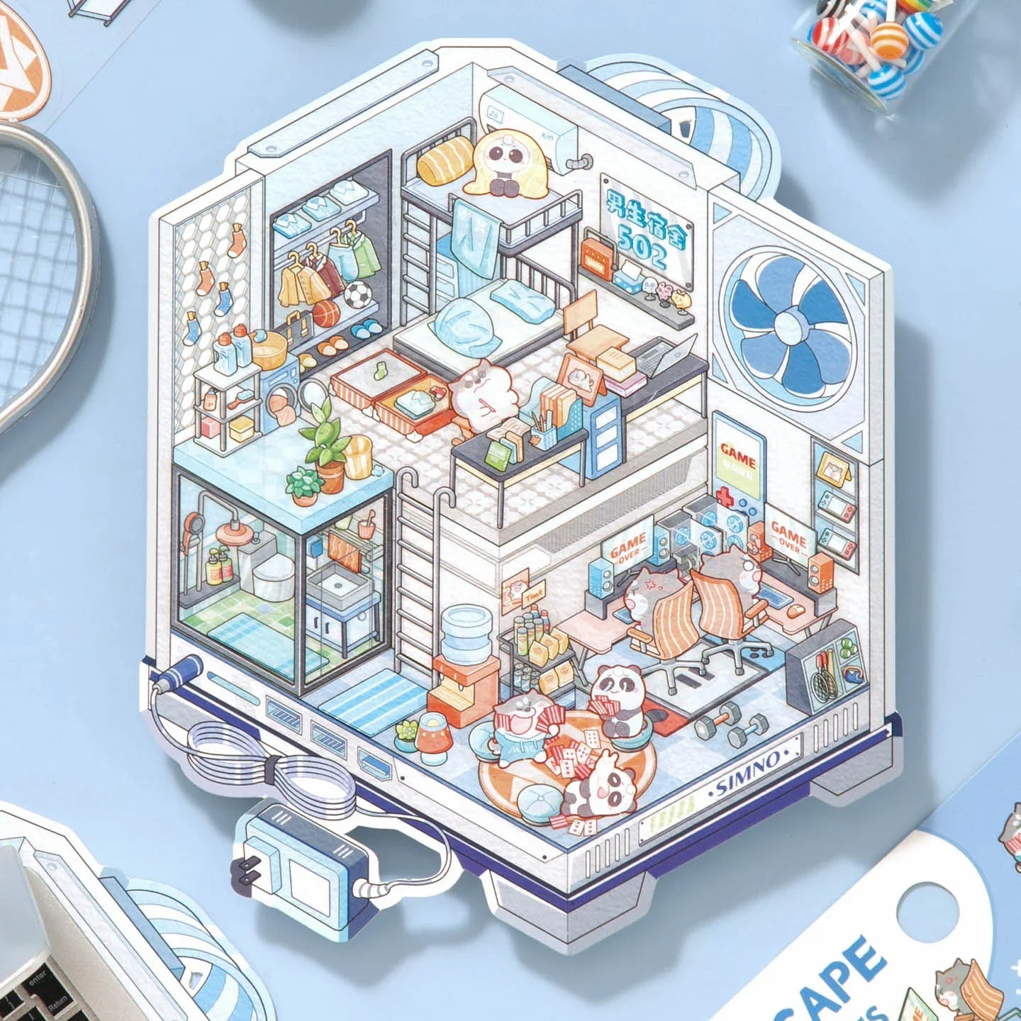 Cozy Sticker Room - Isometric Scene Stickers