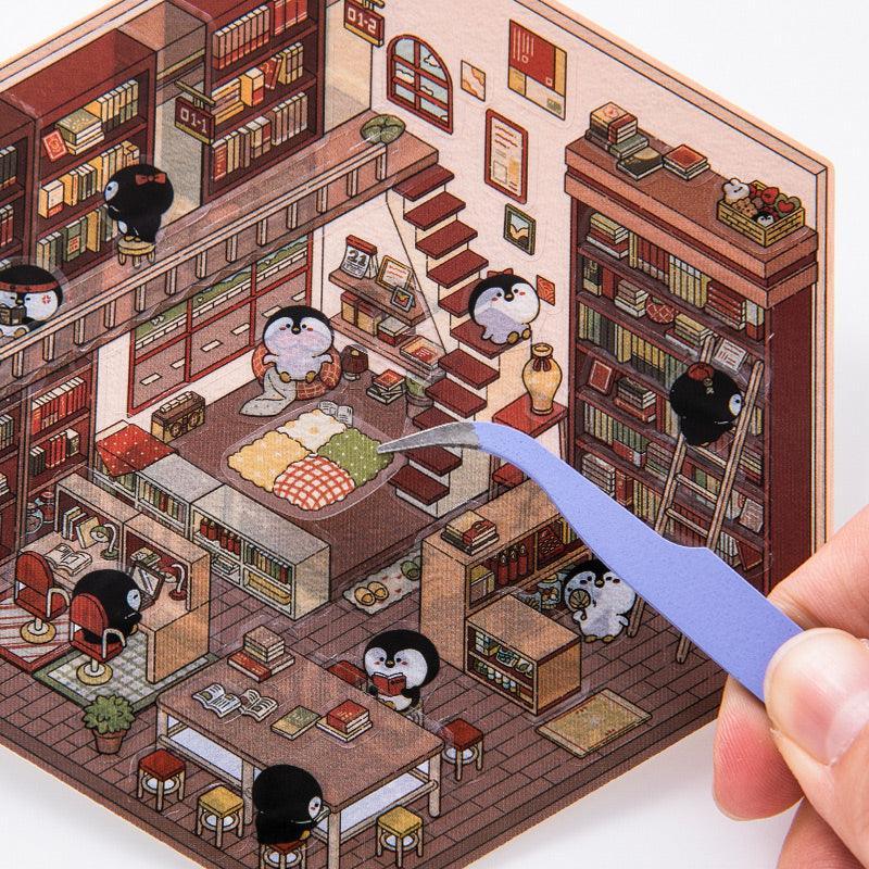 Buy Isometric Miniature Scene Stickers [Bookstore] – Cozy Sticker Room