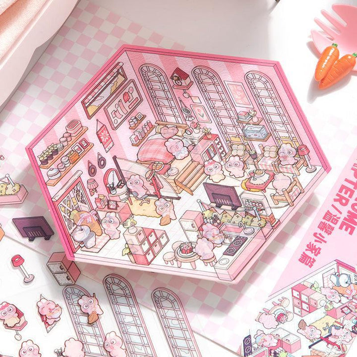 Cozy Sticker Room - Isometric Scene Stickers
