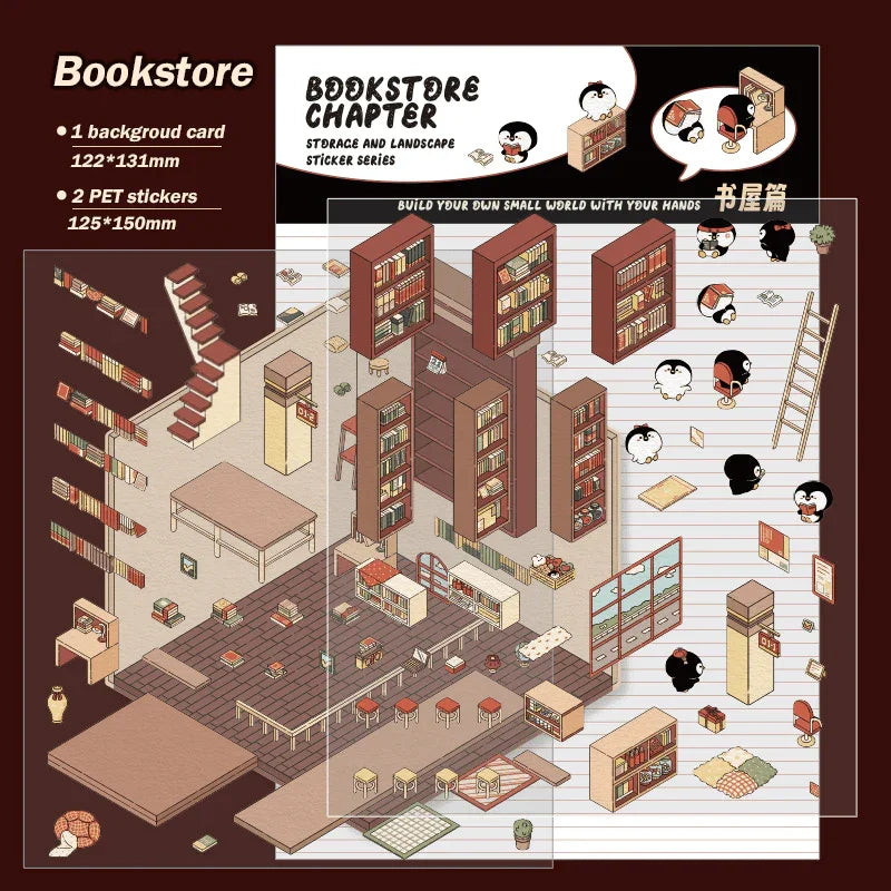 Buy Isometric Miniature Scene Stickers [Bookstore] – Cozy Sticker Room
